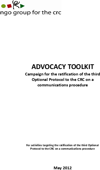 Advocacy Toolkit: Campaign for the Ratification of the Third Optional ...